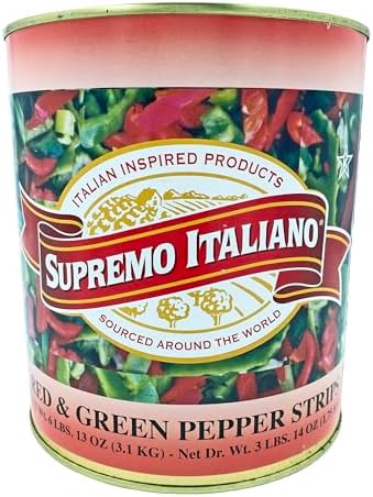 Amazon.com: Supremo Italiano Red & Green Pepper Strips #10 Can ...
