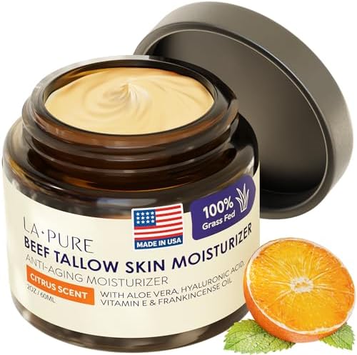 Amazon.com: LA PURE Beef Tallow for Skin, Grass-Fed Tallow Face Cream ...