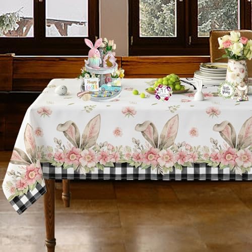 Easter Decorations Indoor Easter Tablecloth 60x84 Inch Spring Flower ...