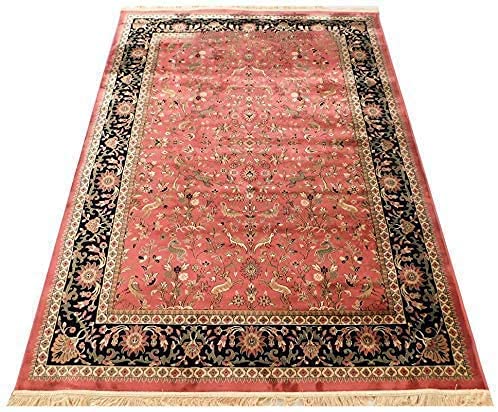 Buy ZAIN RUGS Kashmiri Design Silk Carved Carpet for Your Hall & Living ...