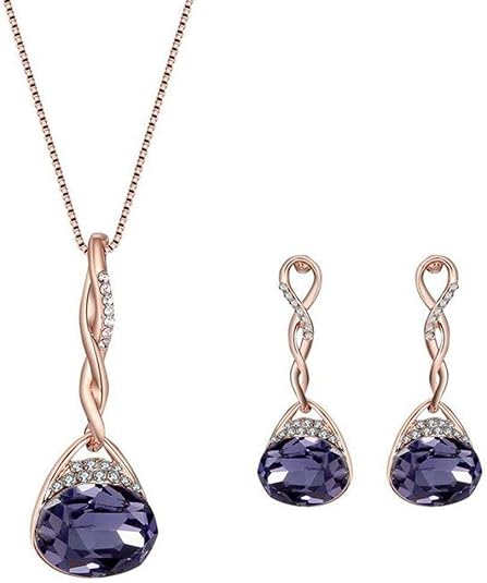 Amazon.com: generic Jewelry Set Water Drop Geometry Earrings Necklace ...