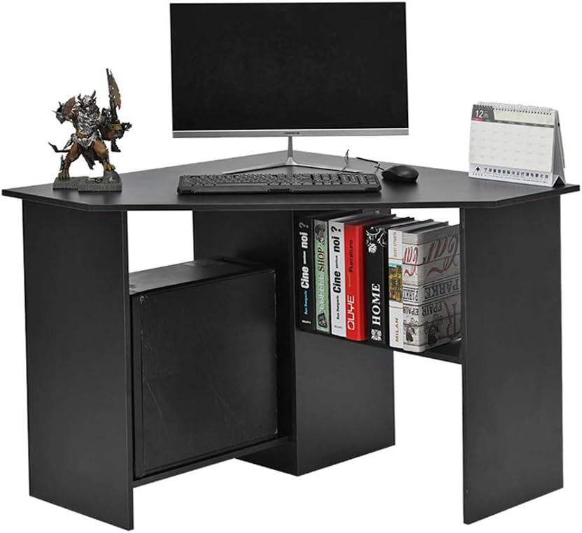 Panana Corner Computer Desk with Shelves Study Workstation PC Laptop ...