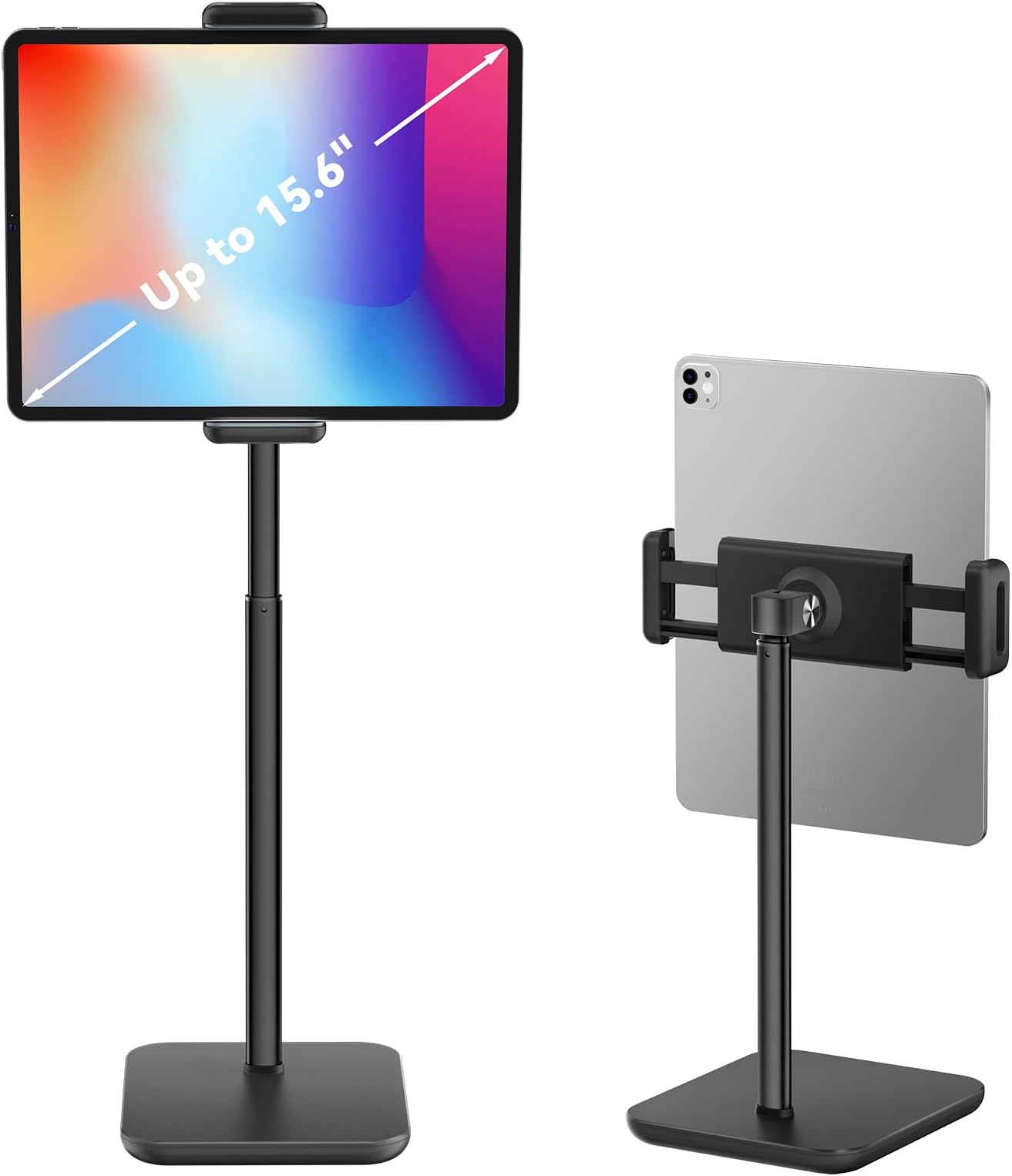Adjustable iPad Stand with 21" Height Extension, 360° Swivel Tablet ...