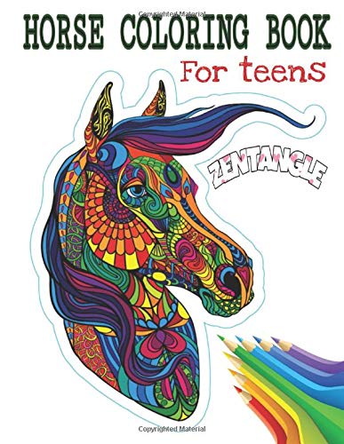 Buy Zentangle Horse Coloring Book For Teens: Cute Mare and Colt ...