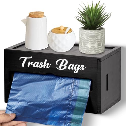Amazon.com - Rustic Wooden Garbage Bag Dispenser - Wall Mounted ...