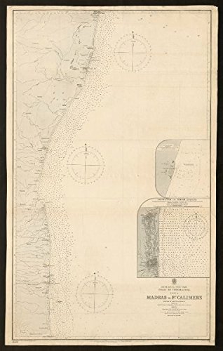 Buy Coromandel coast nautical sea chart. Madras. Tamil Nadu. Admiralty ...