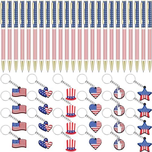 Amazon.com : Huquary 48 Pcs Independence Day Metal Ballpoint Pens ...