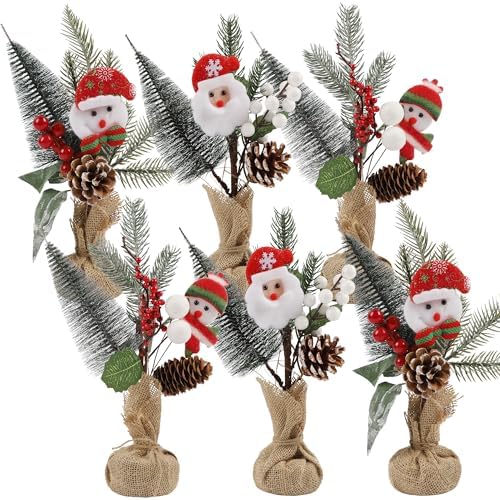 Amazon.com: winemana 6 Pcs Mini Christmas Tree Table Decorations, 8 ...