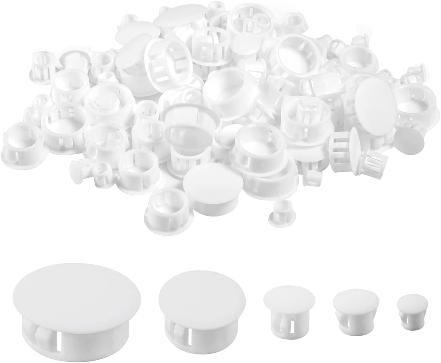 120 Pièces Cache Trou Meuble 6/8/10/16/20mm Cache Vis Blanc, Cache Trou ...