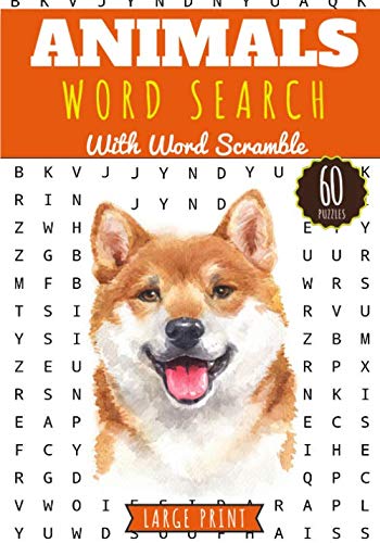 Animals Word Search: Corgi Shiba Inu | Challenging Puzzle book For ...