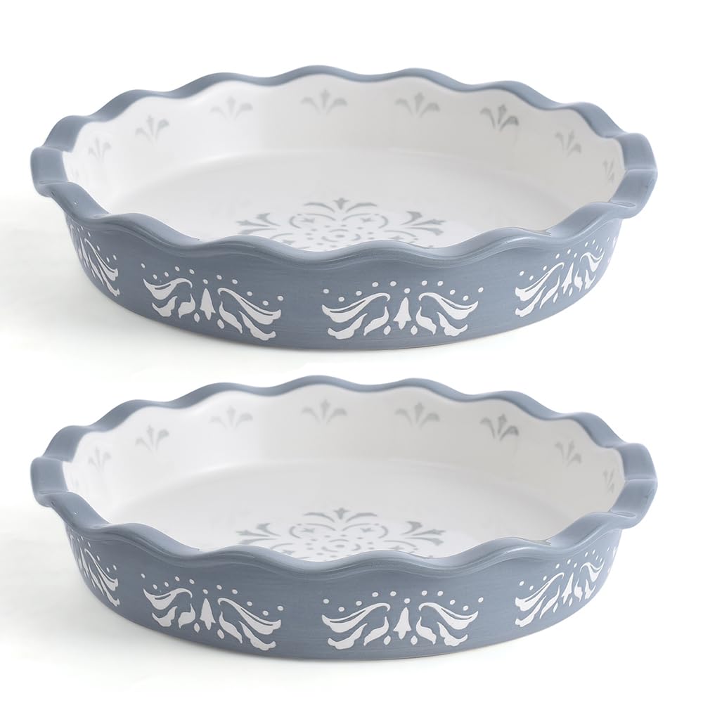 Original Heart 2-piece Pie Pan Ceramic Pie Dish Grey Pie Plate 9 inch ...