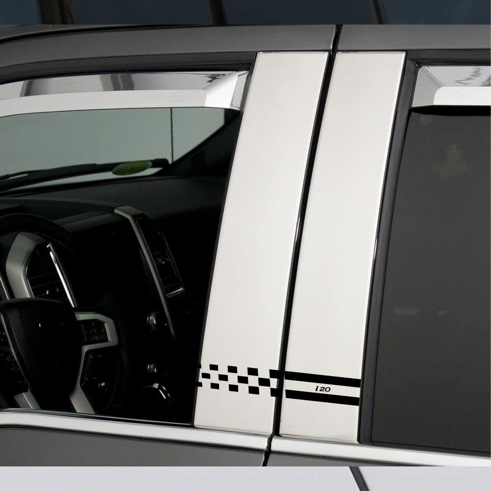 ISEE 360® Car Door Pillar Stickers Vinyl Die Cut Car Side Decal Stripes ...