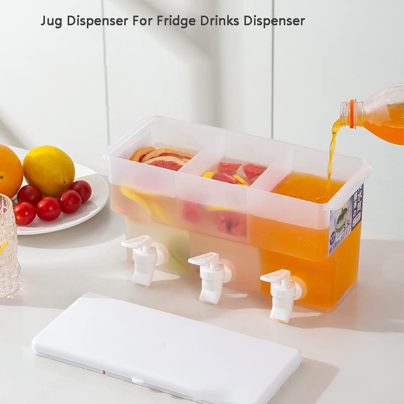 3.5L Jug Dispenser For Fridge Drinks Dispenser With 3 Tap Beverage ...