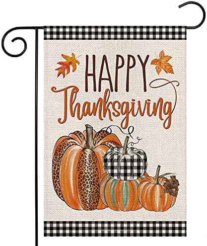 Amazon.com : Happy Thanksgiving Garden Flags 12.5 x 18 Inch, Be ...