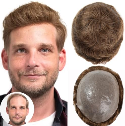Amazon.com : BEEOS 0.03mm Ultra-thin Skin Toupee Hair for Men, V-looped ...