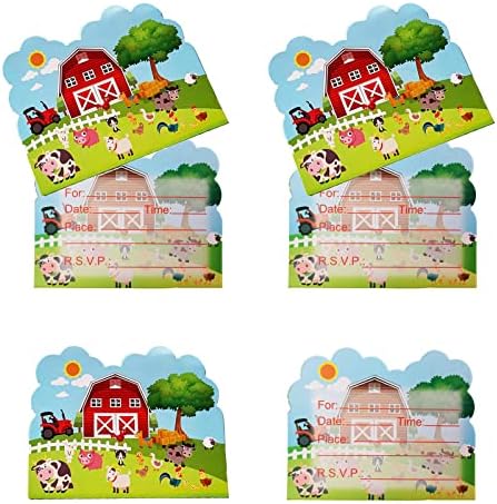 Farm Animal Birthday Party Invitation Cards Farm Animal Themed Birthday ...