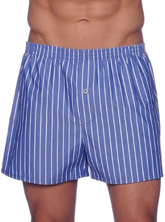 Hom Card - Caleçon de Nuit - Rayé - Coton - Homme - Bleu (Rayures Bleu ...