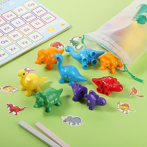 13pcs Dinosaur Alphabet Match Game, Cute Letter Matching Game Uppercase ...