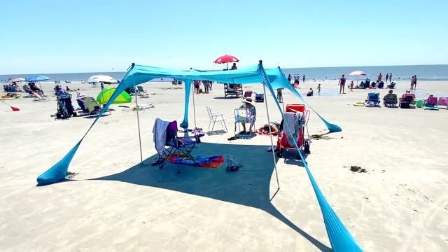 Watch SUN NINJA Pop Up Beach Tent Sun Shelter on Amazon Live
