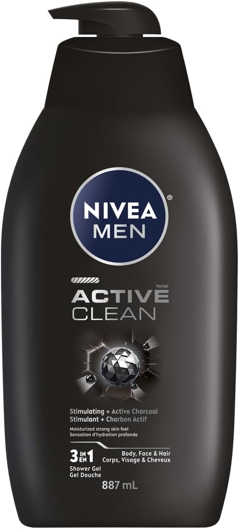 NIVEA MEN Active Clean Body Wash with Active Charcoal | Men Shower Gel ...