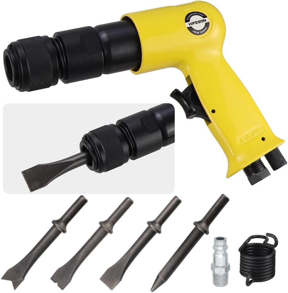 HIFESON 150 Short Barrel Air Hammer Kit with Quick Change Chisel ...