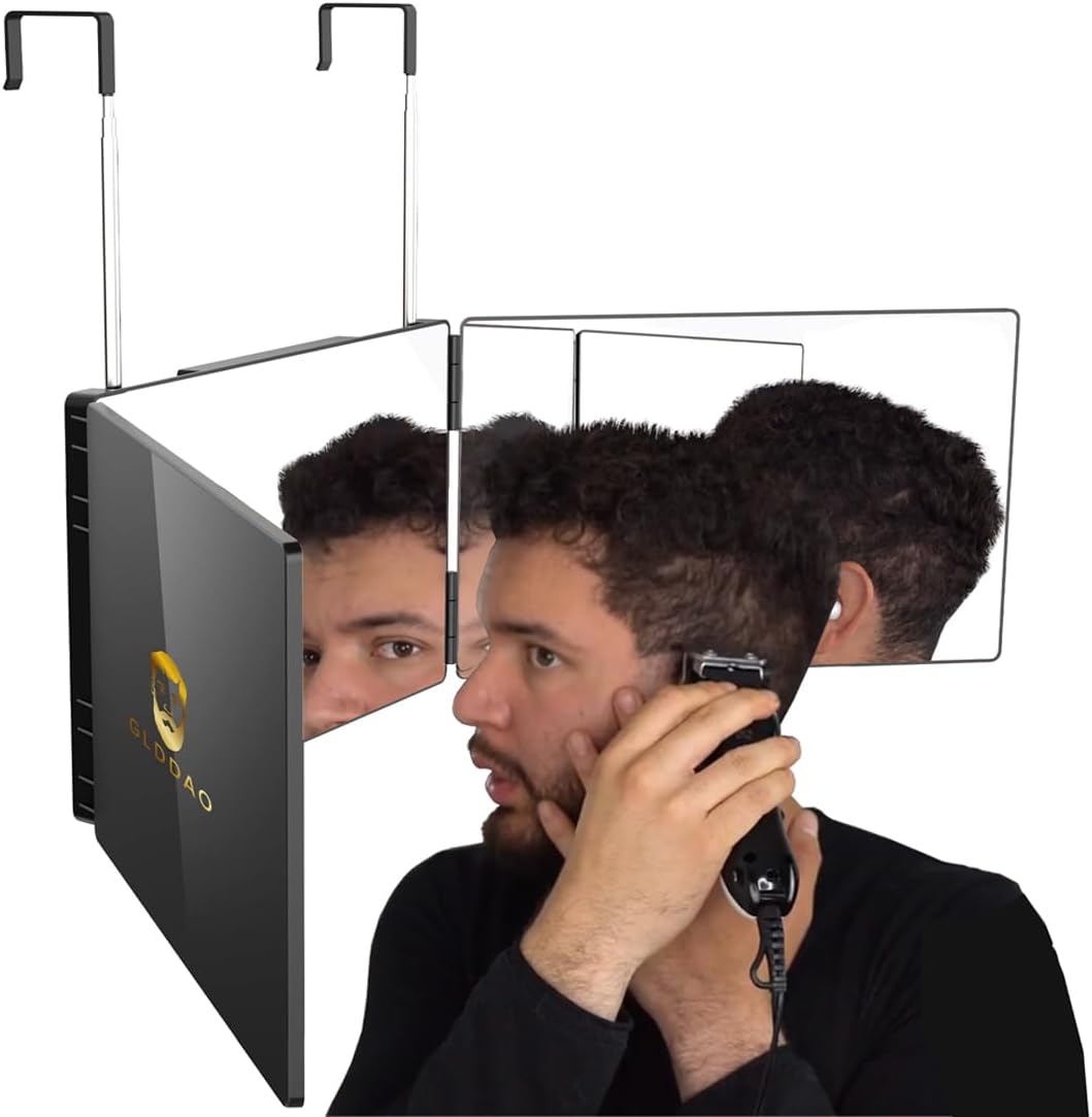 Amazon.com - Bluelilly Co. 3 Way Mirror for Men, Self Haircut Mirror ...