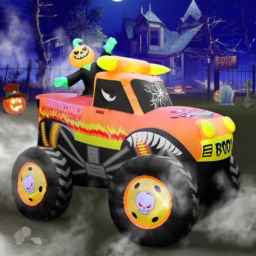 Amazon.com: PARAYOYO 8FT Halloween Inflatable Pumpkin Monster Truck ...