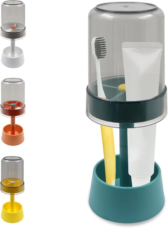 Amazon.com: Toothbrush Holder Stand with Tooth Brush Cups/Cover ...