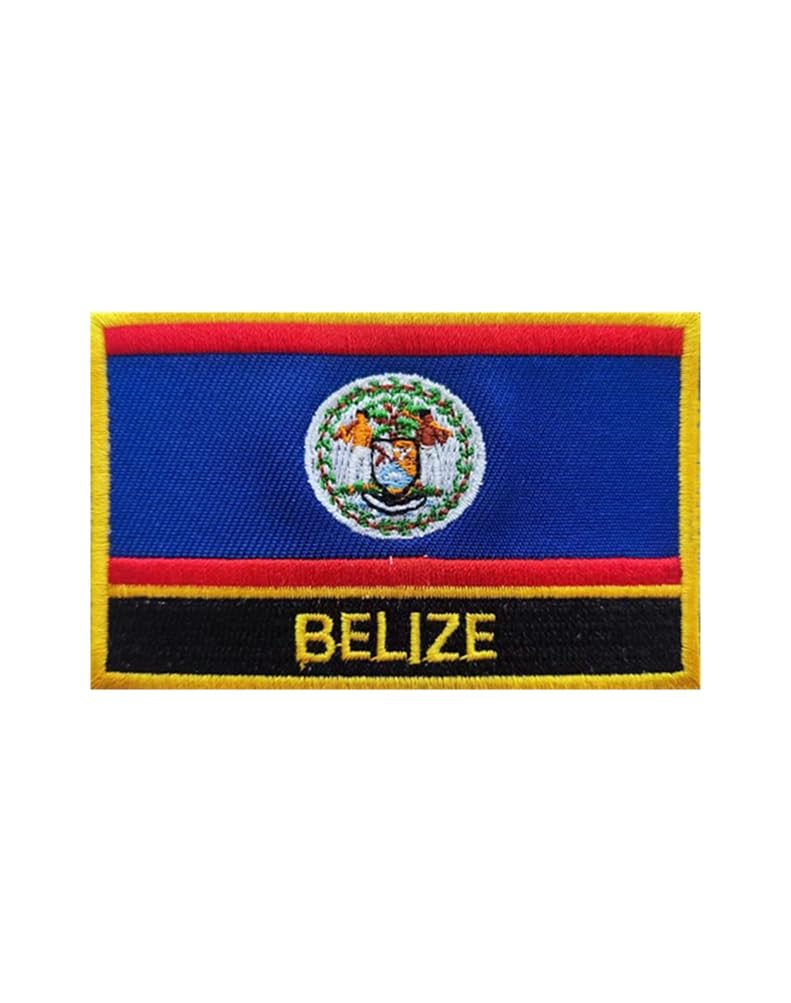 Amazon.com: Uijokdef 1 PCS Belize Flag Patches Iron On or Sew On Embroidered Tactical Military ...