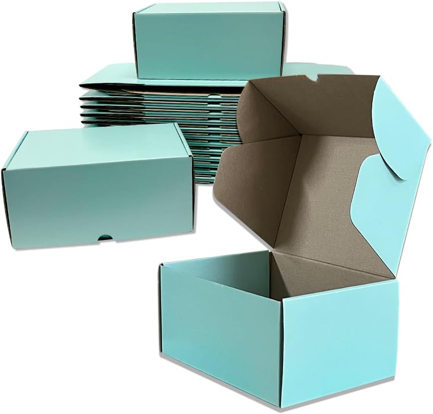 Amazon.com: FEXTA 9x6x4 Inches Shipping Boxes Set - (25 Pack) Mint Cyan ...
