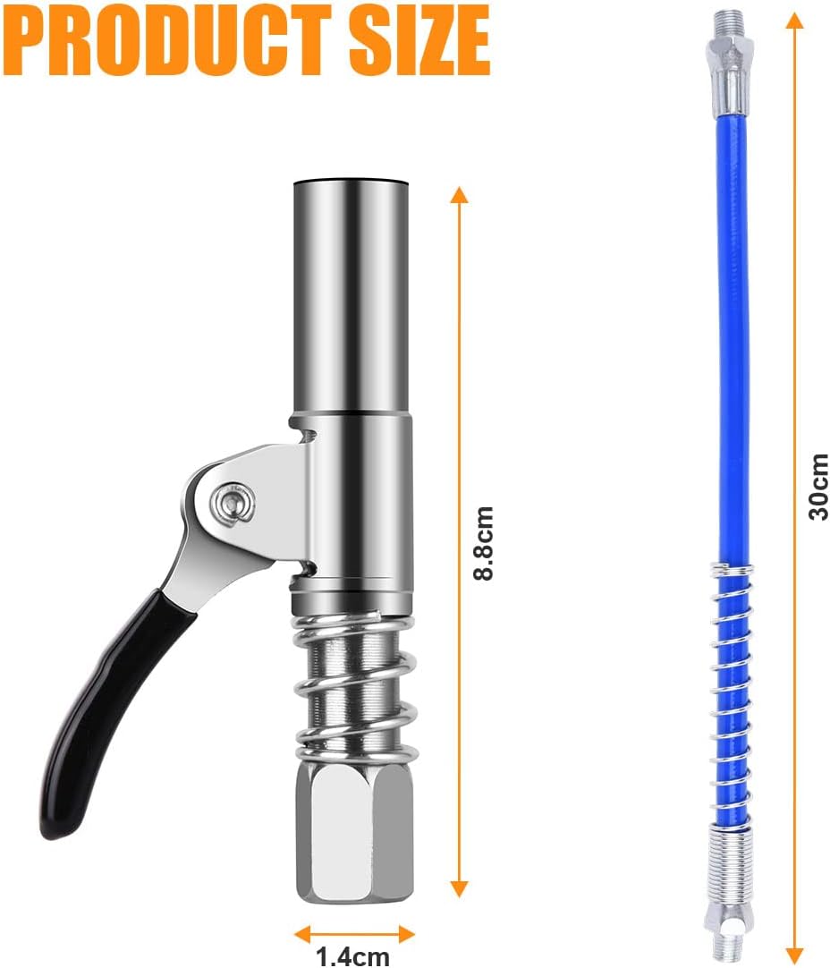 URAQT Lock-Type High Pressure Grease Gun Coupler, Single Handle Grease ...