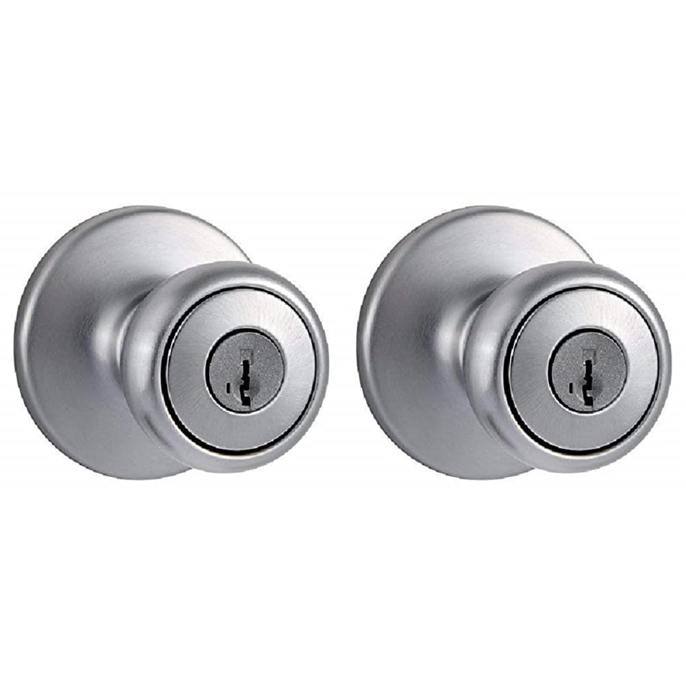 Kwikset 94002-870 Tylo Keyed Entry Knob with Smartkey Security in Satin ...