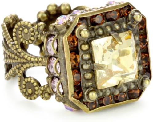 Amazon.com: Sorrelli "Mirage" Crystal Antique Gold-Tone Adjustable Ring ...