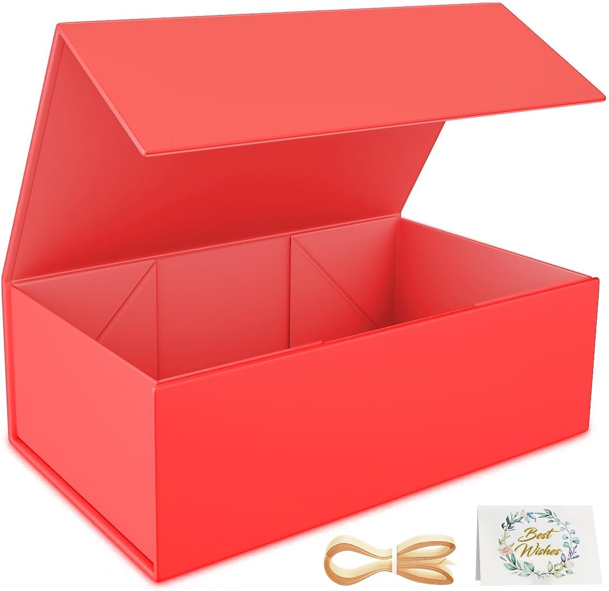 Amazon.com: RYDDOY Red Gift Box, 9.5x6x3'' Gift box for Presents with ...