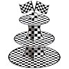 Amazon.com | Hmxpls 3-Tier Round Cardboard Cupcake Stand, Racing Car ...