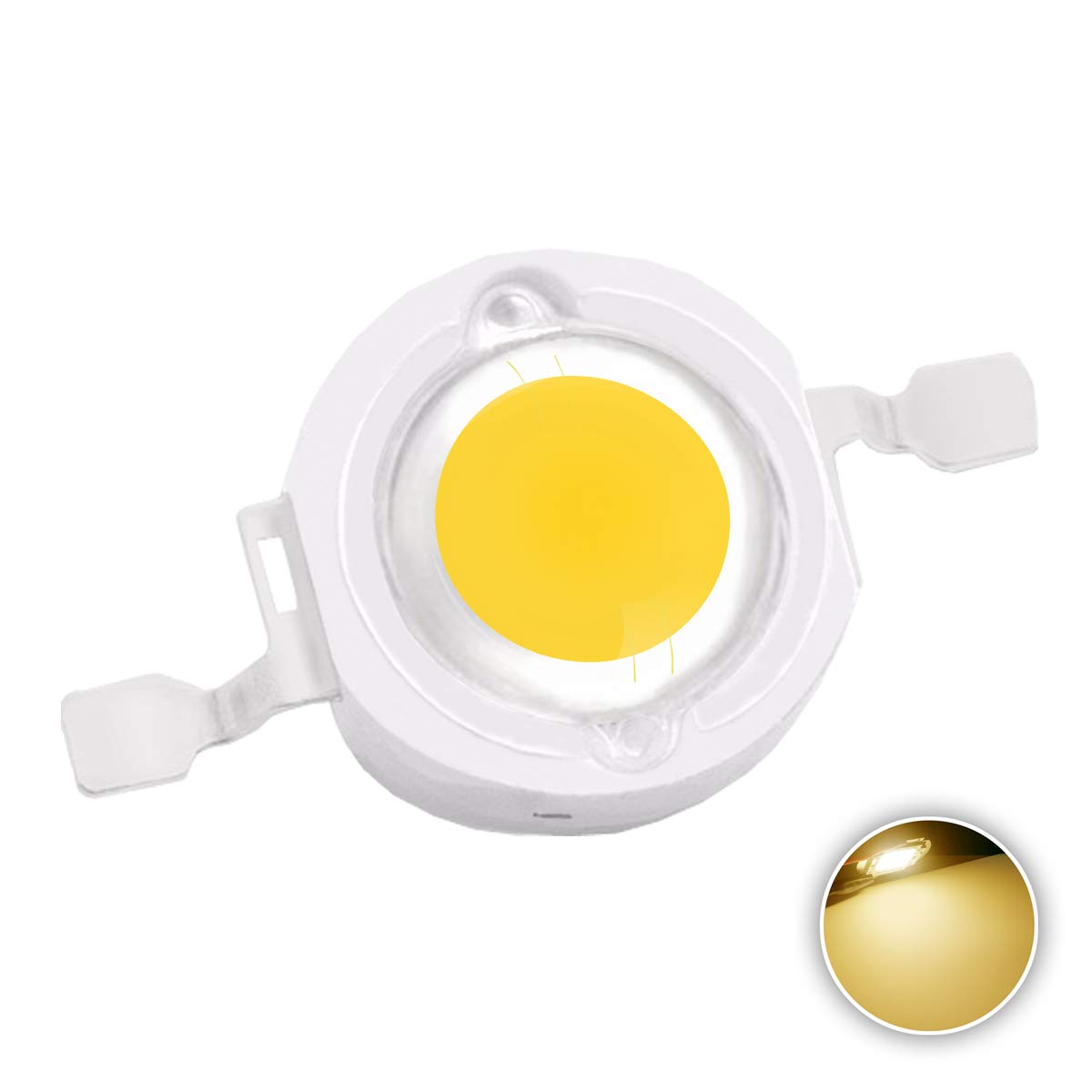 10 pcs High Power Led Chip 3W Warm White (3000K-3500K/Input 700mA/DC 3 ...