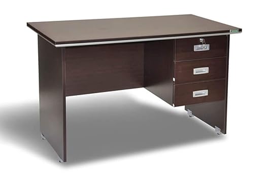 SPACEWOOD Executive Office Table with 3 Drawers (4 x 2 ft) : Amazon.in ...