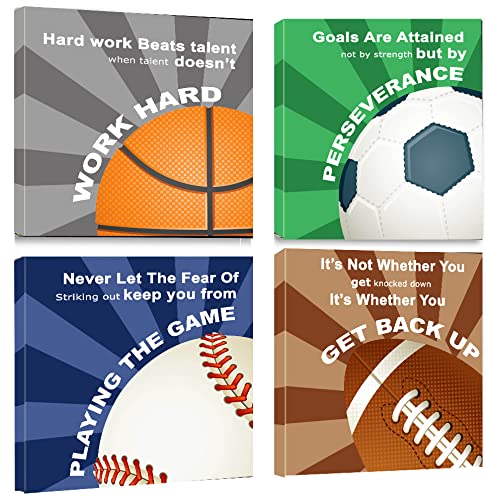 Amazon.com: KaiLeFu-Colorful Sports Inspirational Quotes Framed Canvas ...