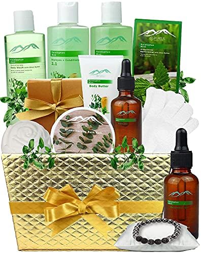 Amazon.com : 7 Pcs Bath and Body Gift Basket Set Spa Gift Basket Set ...