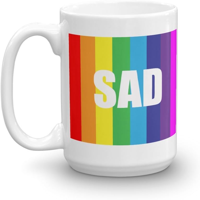 Amazon.com | Rainbow Sad 15 oz Coffee Mug, Looks Like The mug From Big ...