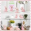 Amazon.com: Bememo 6 Pcs Easter Bunny Table Decorations Pink Bunny ...
