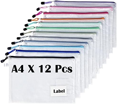 Wisdompro A4 PVC Thick Zip File Bags, Zip Lock Wallets Zipper Pouches ...