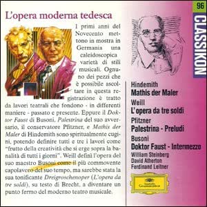 Hindemith, Paul, Busoni, Ferruccio, Pfitzner, Hans, Weill, Kurt ...