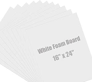 Amazon.com : 12 Pack White Foam Board with Hard Paper Outer, 16"x24"x3 ...