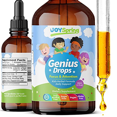 Genius Drops For Kids Natural Focus Aid Kids Focus Supplements For