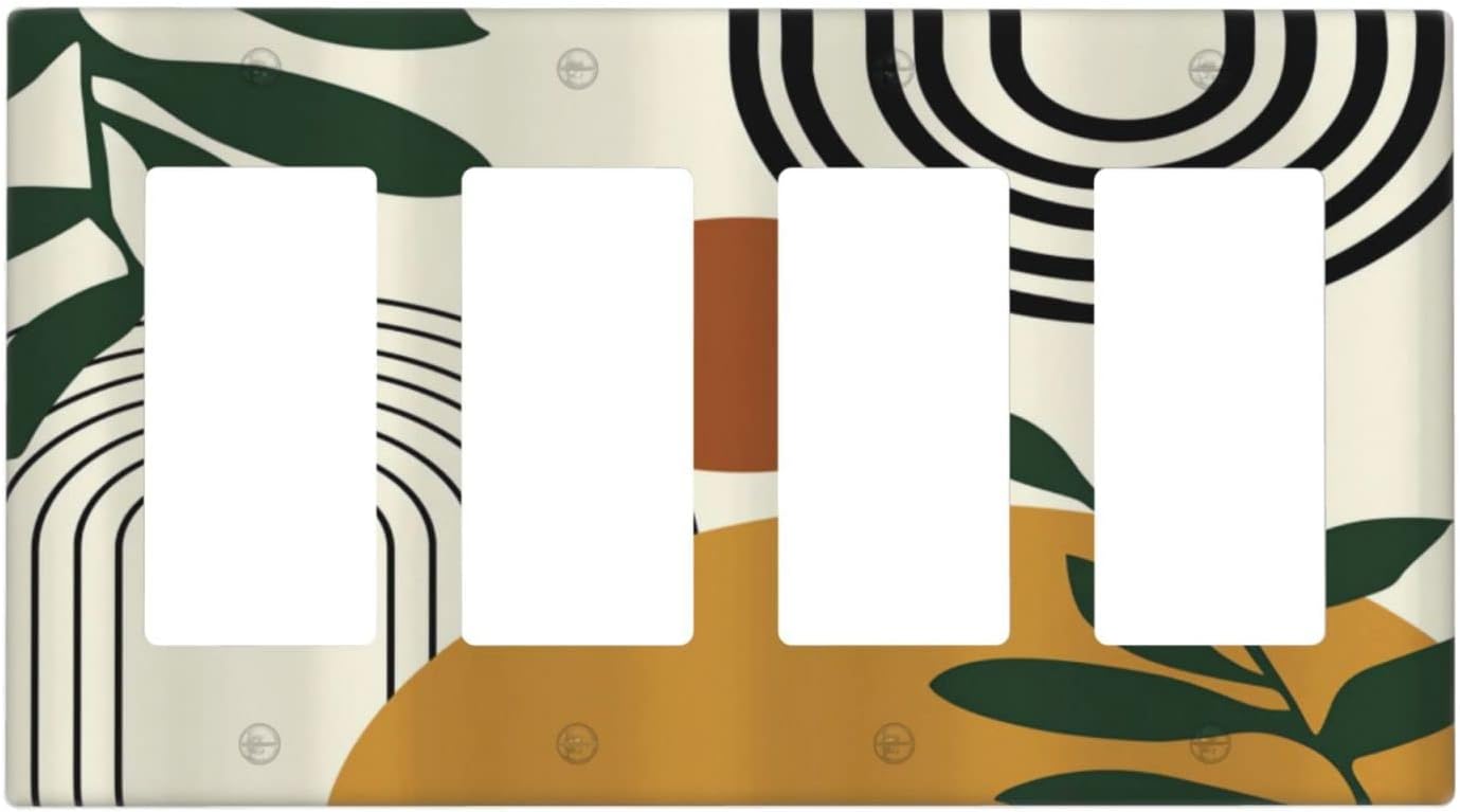 Mid Century Bohemian Sun Eucalyptus Leaves Arch Quad Rocker Light ...