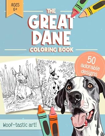 Amazon.com: Great Dane Coloring Book: 50 Easy and Relaxing Dog ...