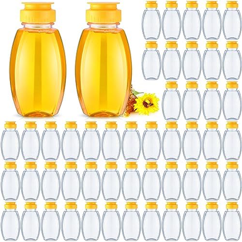 Amazon.com: Tioncy 50 Pcs 9 oz Plastic Honey Bottles in Bulk Honey Jars ...