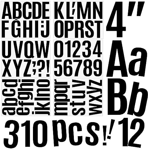 Amazon.com: 24 Sheets Large Letter Stickers 4 Inch Big Font 282 Pcs ...