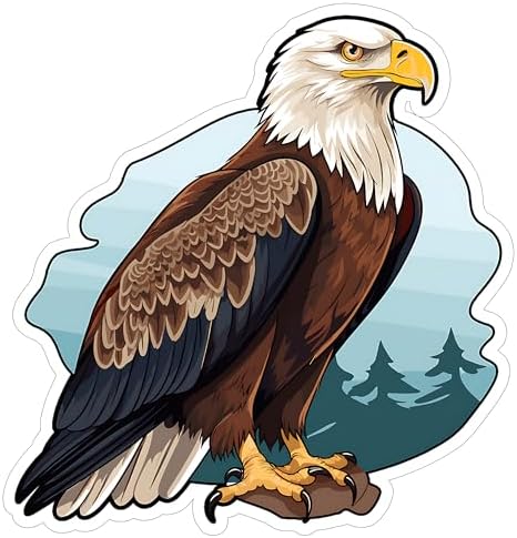Amazon.com: Bald Eagle Sticker 4 Inch American Eagle Bird of Prey ...